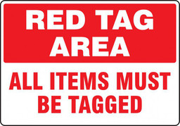 5S Red Tags - Red Tag Area Signs - 5S Red Tag Supplies