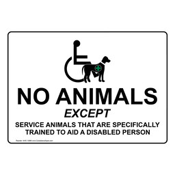 Accessibility - Service Animal Signs and Labels