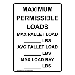 Industrial Notices - Maximum Load Capacity Signs and Labels