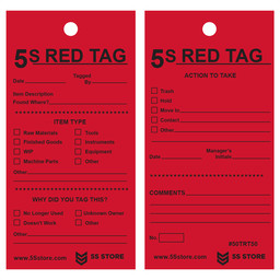 5S Red Tags - Red Tag Area Signs - 5S Red Tag Supplies