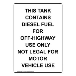 Diesel Fuel Signs Labels Symbols - Off Road - Low Sulfur