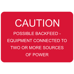 NEC Signs for Alternative Energy - Disconnect - Backfeed