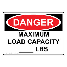 Industrial Notices - Maximum Load Capacity Signs and Labels