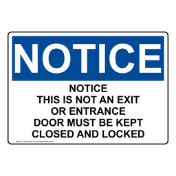 Enter/Exit - Not an Exit Signs and Labels