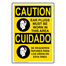 Ear PPE Safety Signs - OSHA Signs - Ear Plugs - Hearing Warnings