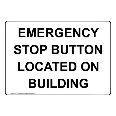 emergency stop button signs