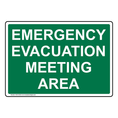 Emergency Evacuation Staging Area Sign With Symbol Nhe30334