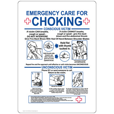 child choking first aid poster