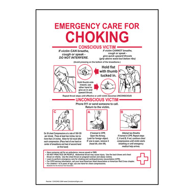child choking first aid poster