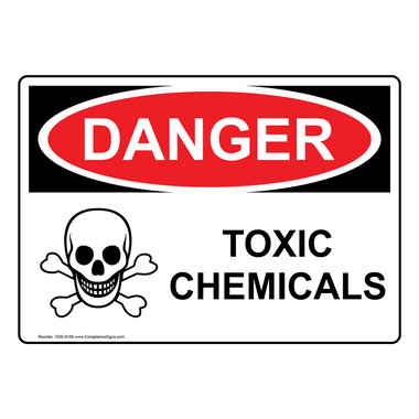 Toxic Chemical Sign Danger Toxic Chemicals Contamination Risk. Sticker