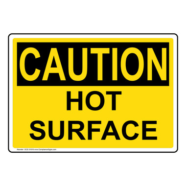 hot surface warning sign