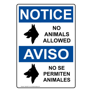 no wild animals sign