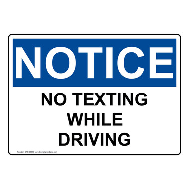 no texting while driving
