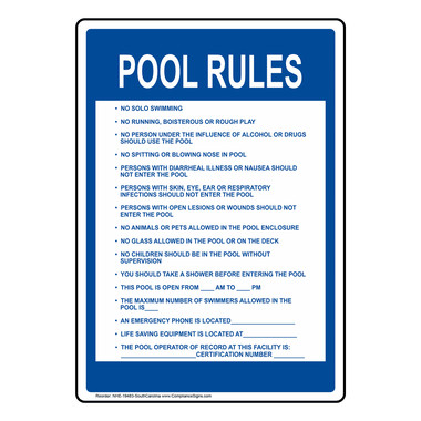 inflatable pool rules