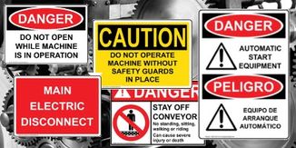 Machinery Signs & Labels - Safety - Shutoff - Guards - More