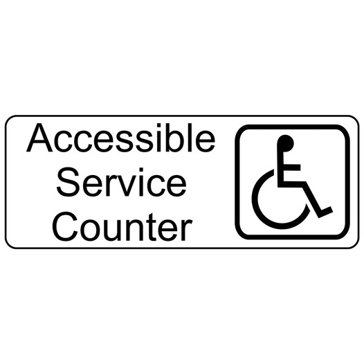 Accessible Service Counter Engraved Sign EGRE-17822-SYM-BLKonWHT
