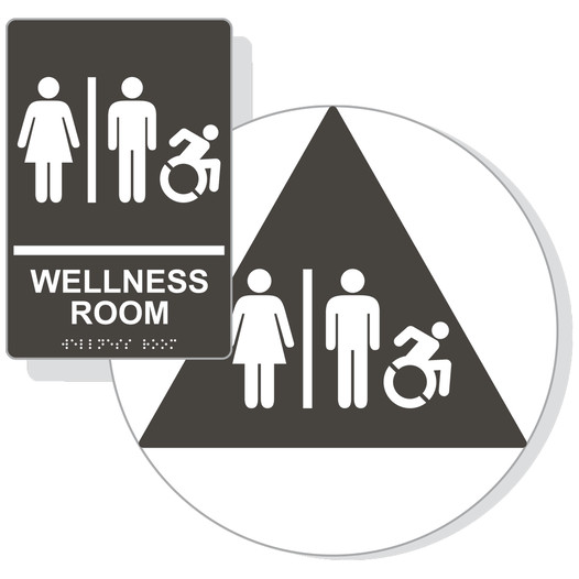 Wellness Room Braille Sign Set With Dynamic Accessibility Symbol RRE ...