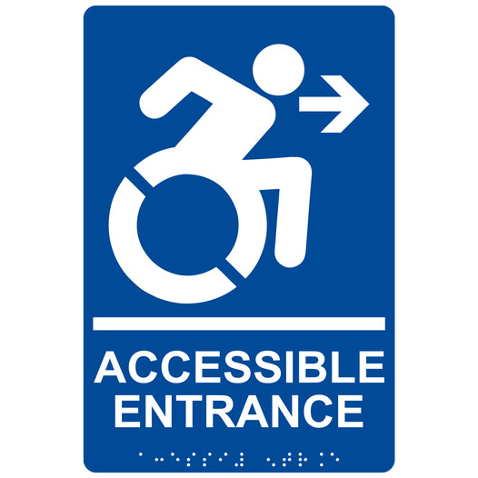Portrait Accessible Entrance Right Braille Sign With Dynamic ...