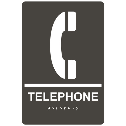 ADA Telephone With Symbol Braille Sign RRE-200_WHTonCHGRY Information