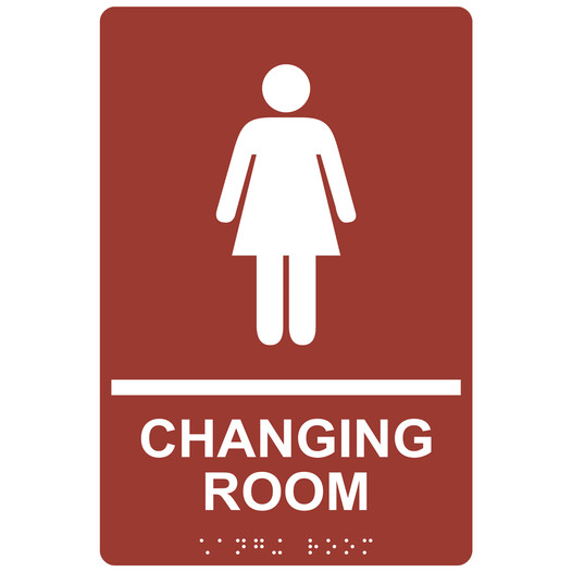 Portrait ADA Womens Changing Room Braille Sign RRE-14776_WHTonCanyon