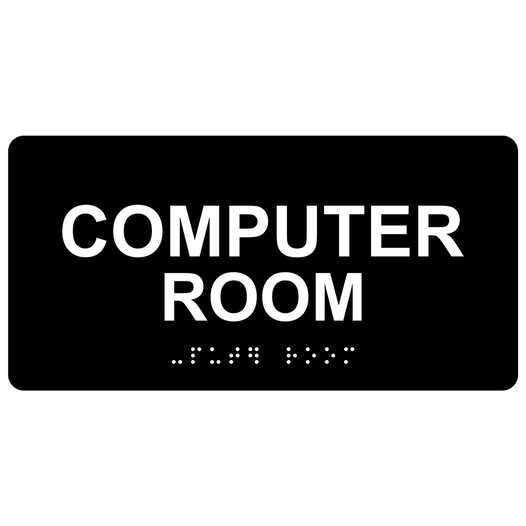 ADA Computer Room Braille Sign RSME-280_WHTonBLK