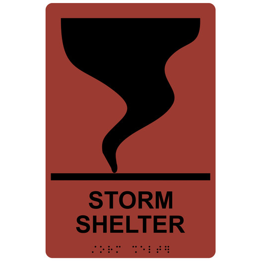 ADA Storm Shelter With Symbol Braille Sign RRE-14838_BLKonCanyon