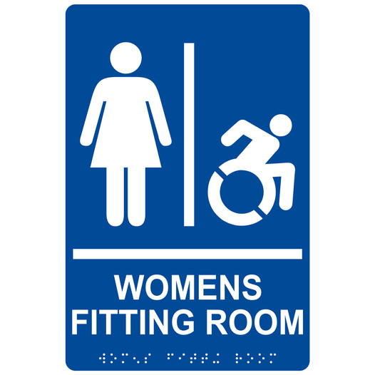 Womens Fitting Room Braille Sign With Dynamic Accessibility Symbol RRE ...