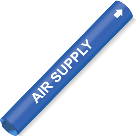 Coiled Pipe Marker - AIR SUPPLY - Blue - ASME A13.1
