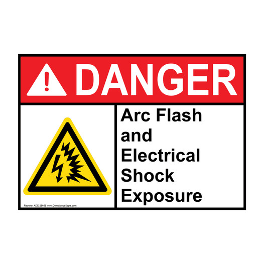 Danger Sign - Arc Flash And Electrical Shock - ANSI