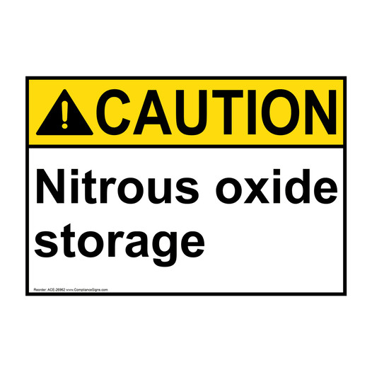 Caution Sign - Nitrous Oxide Storage - ANSI