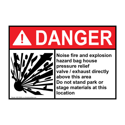 Danger Sign - Noise Fire And Explosion Hazard - ANSI