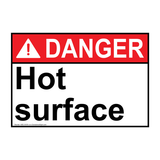 Danger Sign - Hot Surface - ANSI