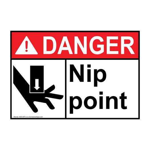 Danger Sign - Nip Point Sign - ANSI