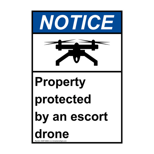 Vertical Property Protected Sign - ANSI Notice - Security Camera