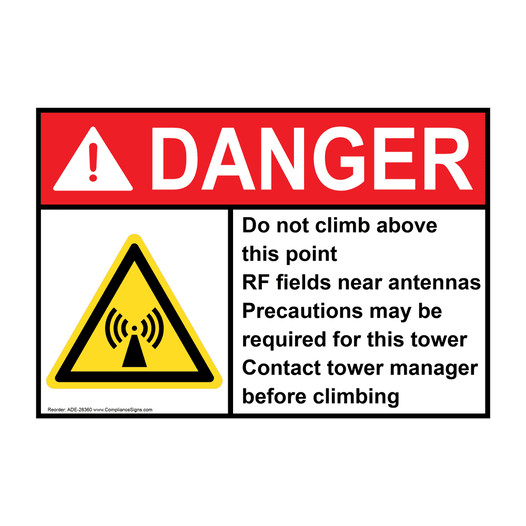 Danger Sign - Do Not Climb Above This Point - ANSI
