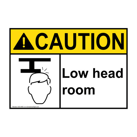 Caution Sign - Low Head Room Sign - ANSI