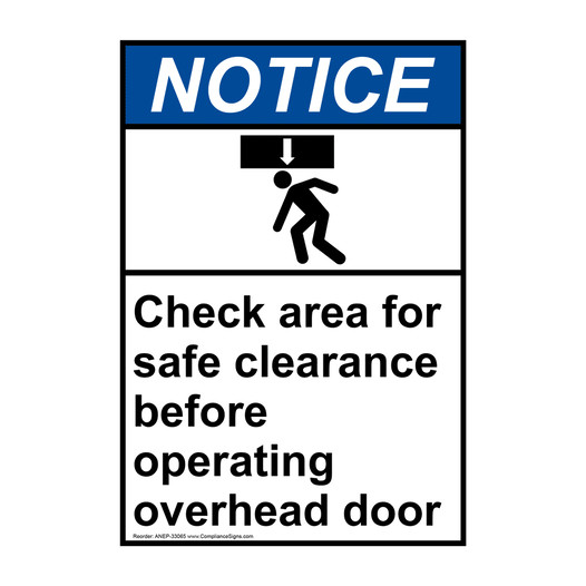 Vertical Check Area For Safe Sign - ANSI Notice - Workplace Safety