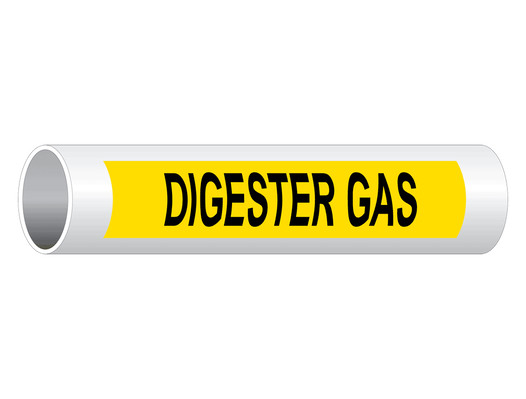 ASME A13.1 Digester Gas Black On Yellow Pipe Label PIPE-23330-BLKonYLW