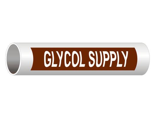ASME A13.1 Glycol Supply Pipe Label PIPE-23540-WHTonBrown