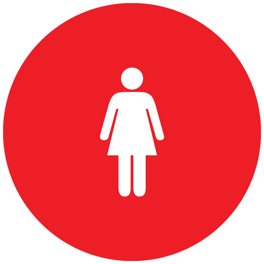 Women Symbol Sign RR-125-DCS-WHTonRed Womens / Girls