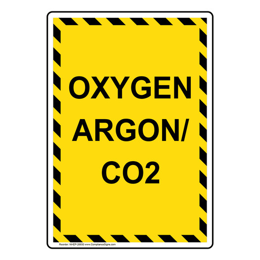 Vertical Sign - Chemical - Oxygen Argon/Co2
