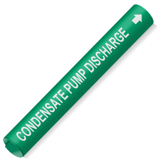 Coiled Pipe Marker - CONDENSATE PUMP DISCHARGE - Green - ASME A13.1