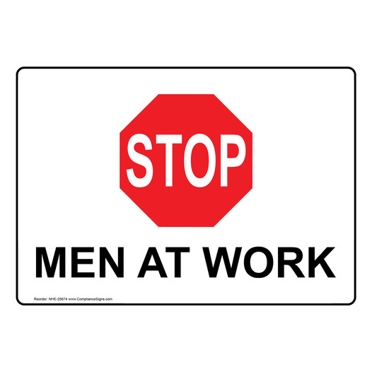 Worksite Construction Sign - Men At Work