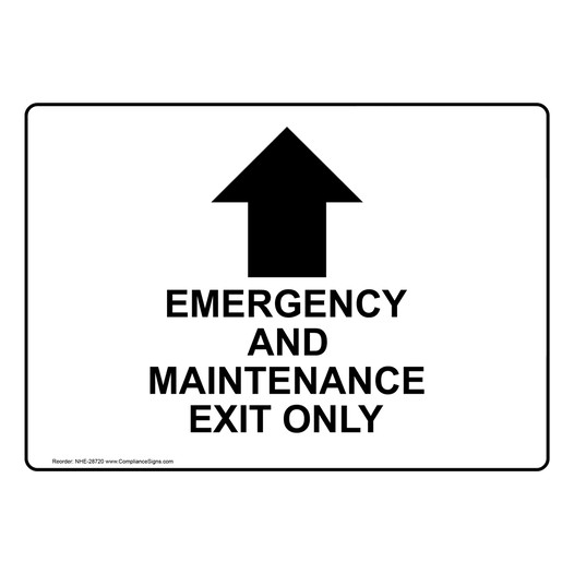 White Emergency And Maintenance Exit Sign - With Symbol