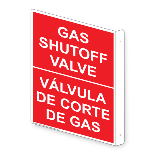 Gas Shutoff Valve Bilingual Sign NHB-13841Proj Emergency Response