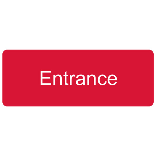 Entrance White on Red Engraved Sign EGRE-315-WHTonRed Enter / Exit