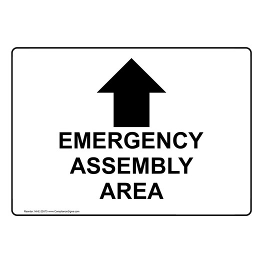 Muster Point Sign - Emergency Assembly Area [ Up Arrow ]