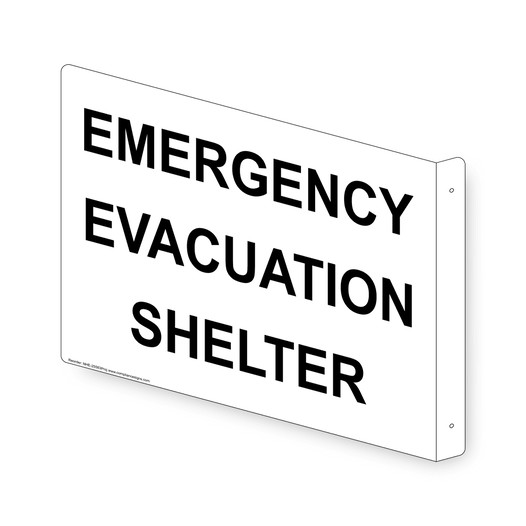 Emergency Evacuation Shelter Sign NHE-25583Proj Route