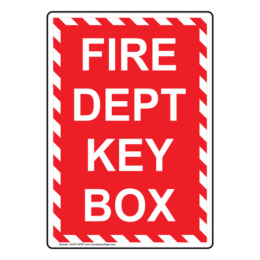 Vertical Sign - Fire / Rescue Equipment - Fire Dept Key Box