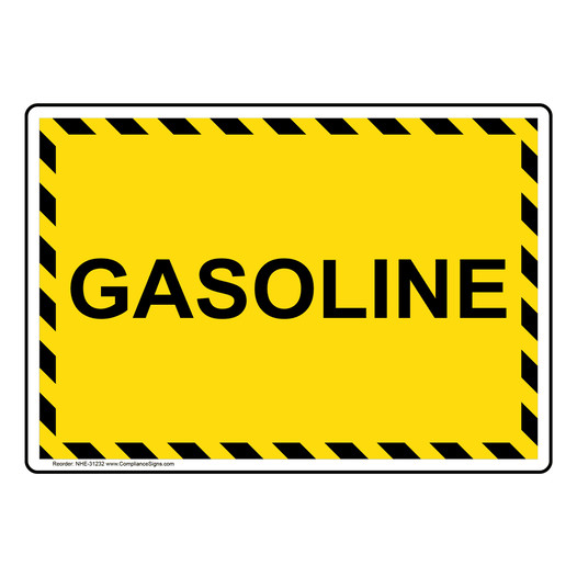 Hazmat Sign: Gasoline - 6 Sizes - Easy Ordering
